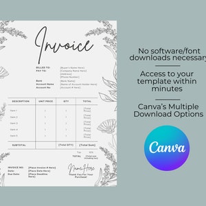 Business Invoice Template, Editable Invoice Template, Printable Invoice ...