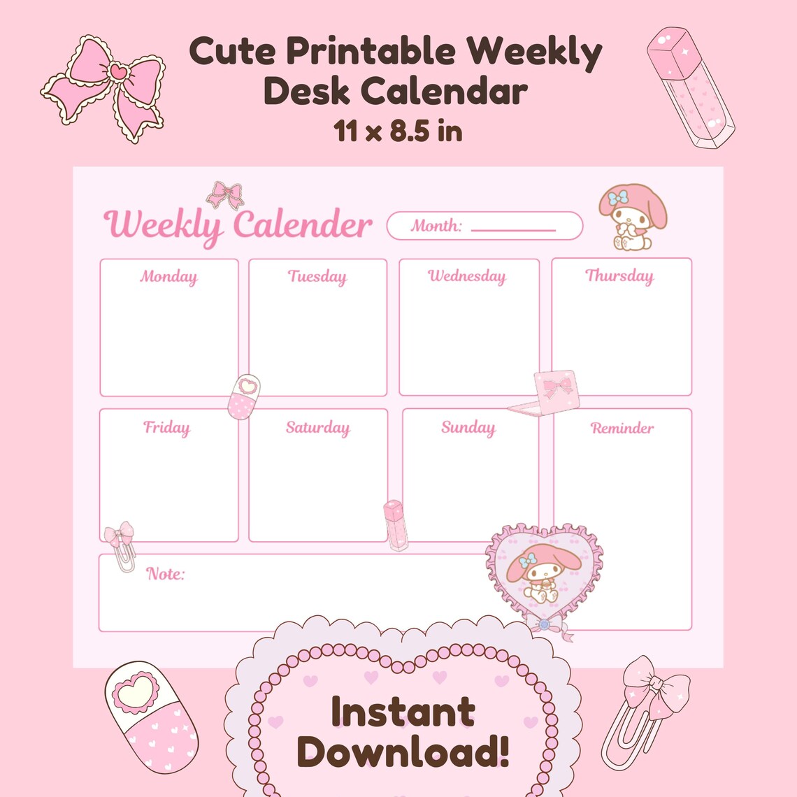 Cute Printable Calendar, Cute Desk Calendar, Printables Desk Calendar ...