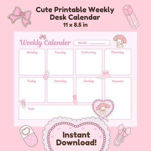 Cute Printable Calendar, Cute Desk Calendar, Printables Desk Calendar ...
