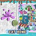 Printable Cat Home Coloring Pages Bundle Cozy and Whimsical Interior ...