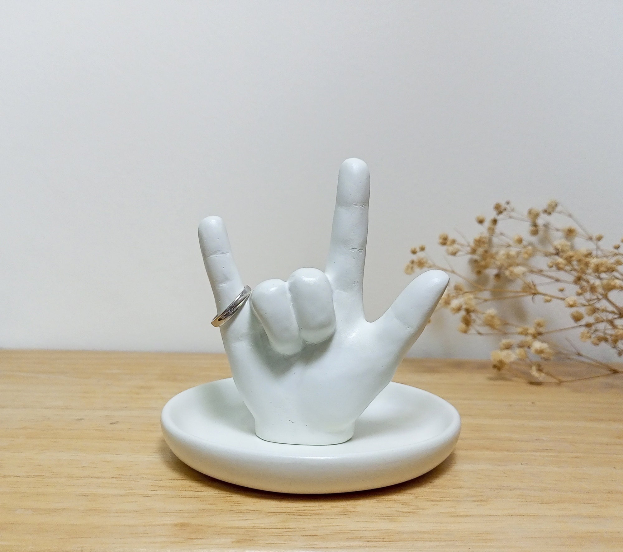I Love You Ring Holder Finger Ring Stand Wedding Ring Holder Dish Hand ...