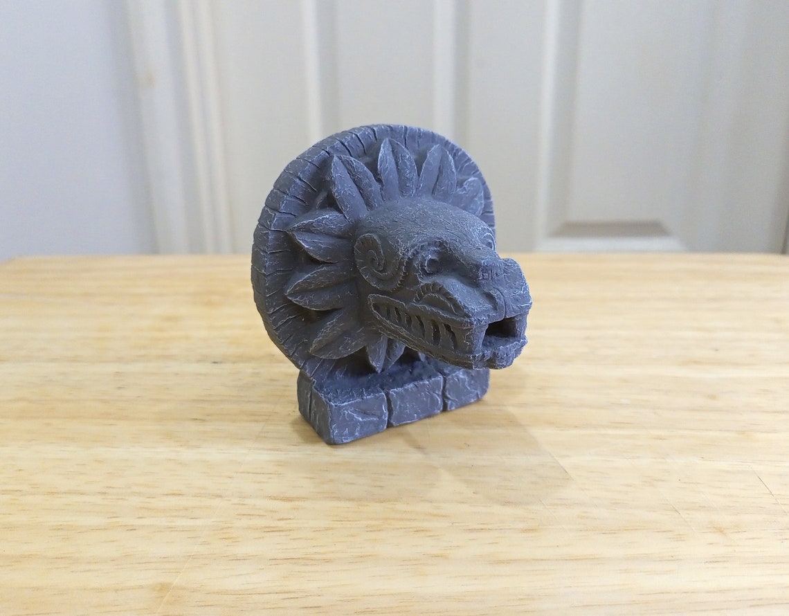 Handmade Cement Quetzalcoatl Statue: Aztec Serpent Sculpture - Etsy