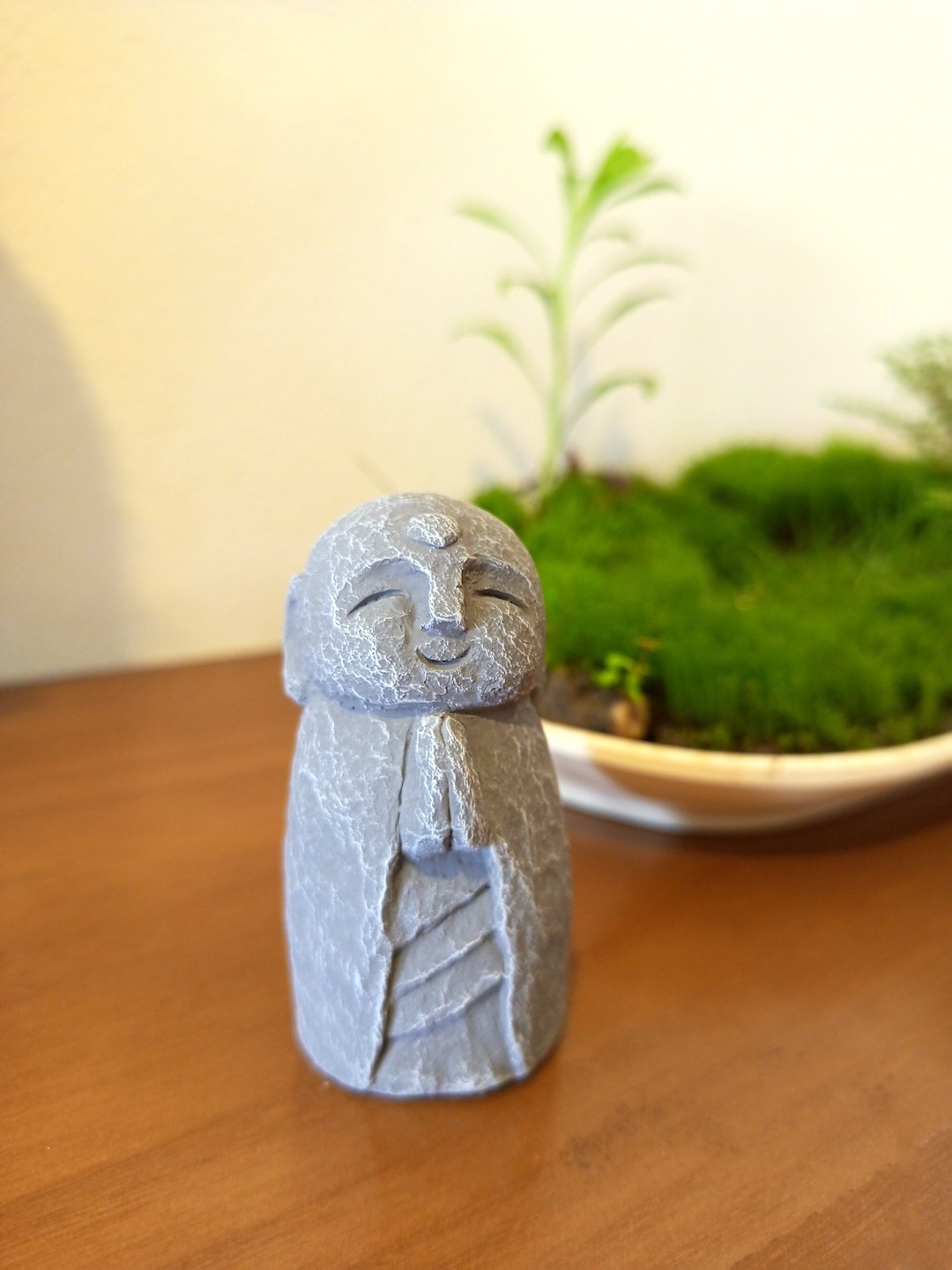 Japanese Zen Jizo Statue, Stone Jizo Statue, Miniature Concrete Jizo ...