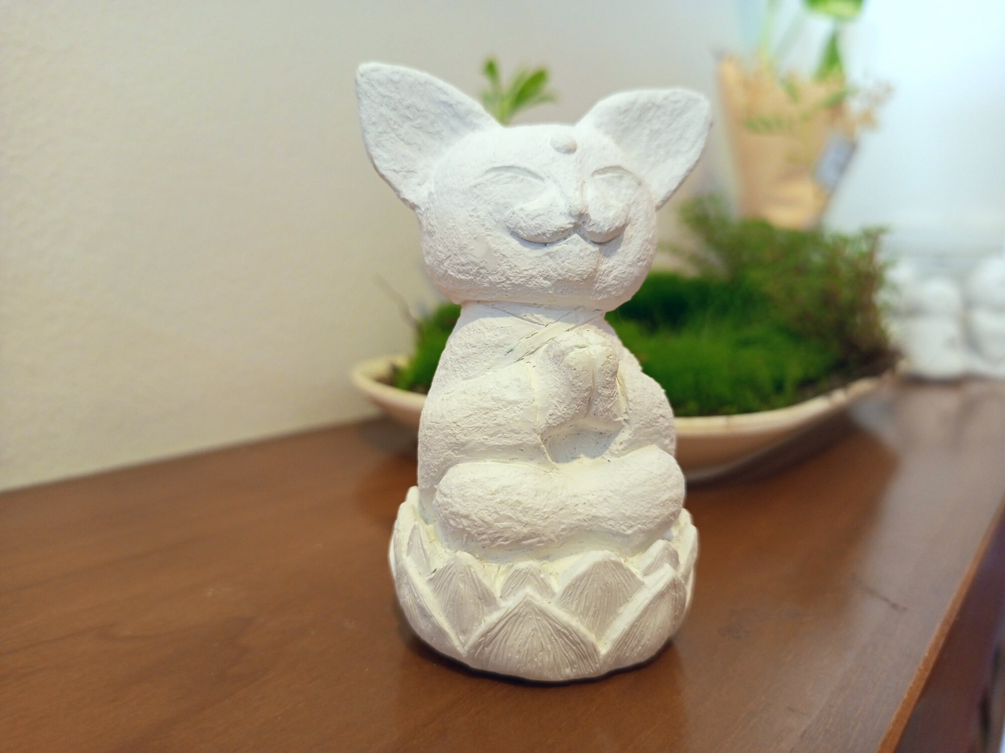 Yoga Cat Statue Meditating Japanese Jizo Cat Monk on Lotus - Etsy
