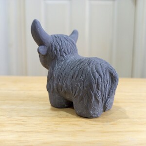 Miniature Highland Cow Statue, Concrete Highland Cow Garden Statue ...