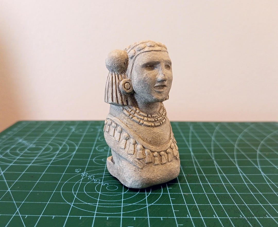 Chalchiuhtlicue Aztec Goddess Miniature Sculpture, Aztec Goddess of ...