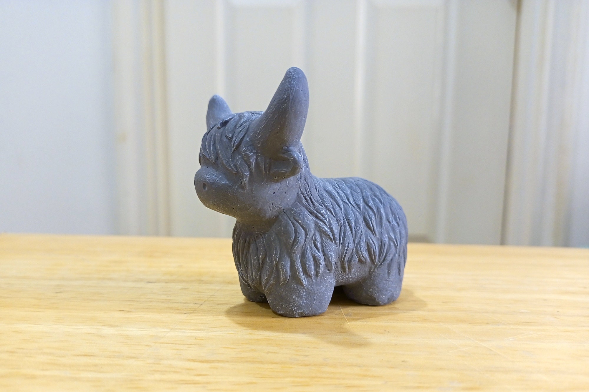 Miniature Highland Cow Statue, Concrete Highland Cow Garden Statue ...