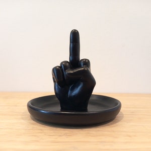 Black Middle Finger Ring Holder - Finger Ring Stand - Engagement ...
