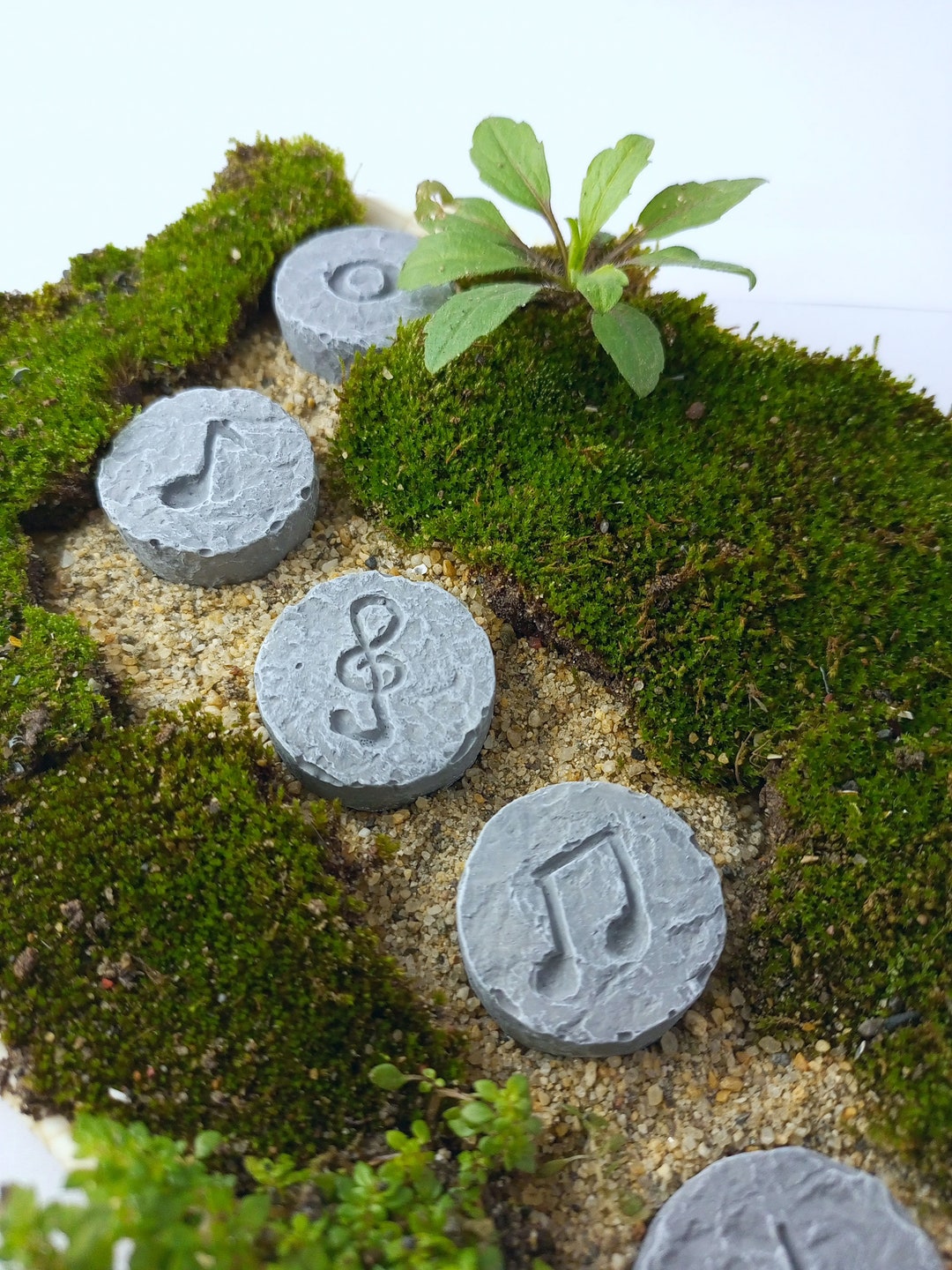Musical Note Concrete Stepping Stones: Fairy Garden Decor, Set of 5 - Etsy