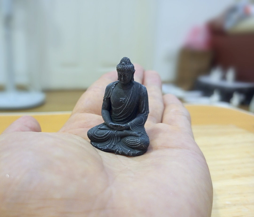 Miniature Meditating Buddha Statue: Handmade Cement Monk, Fairy Garden ...