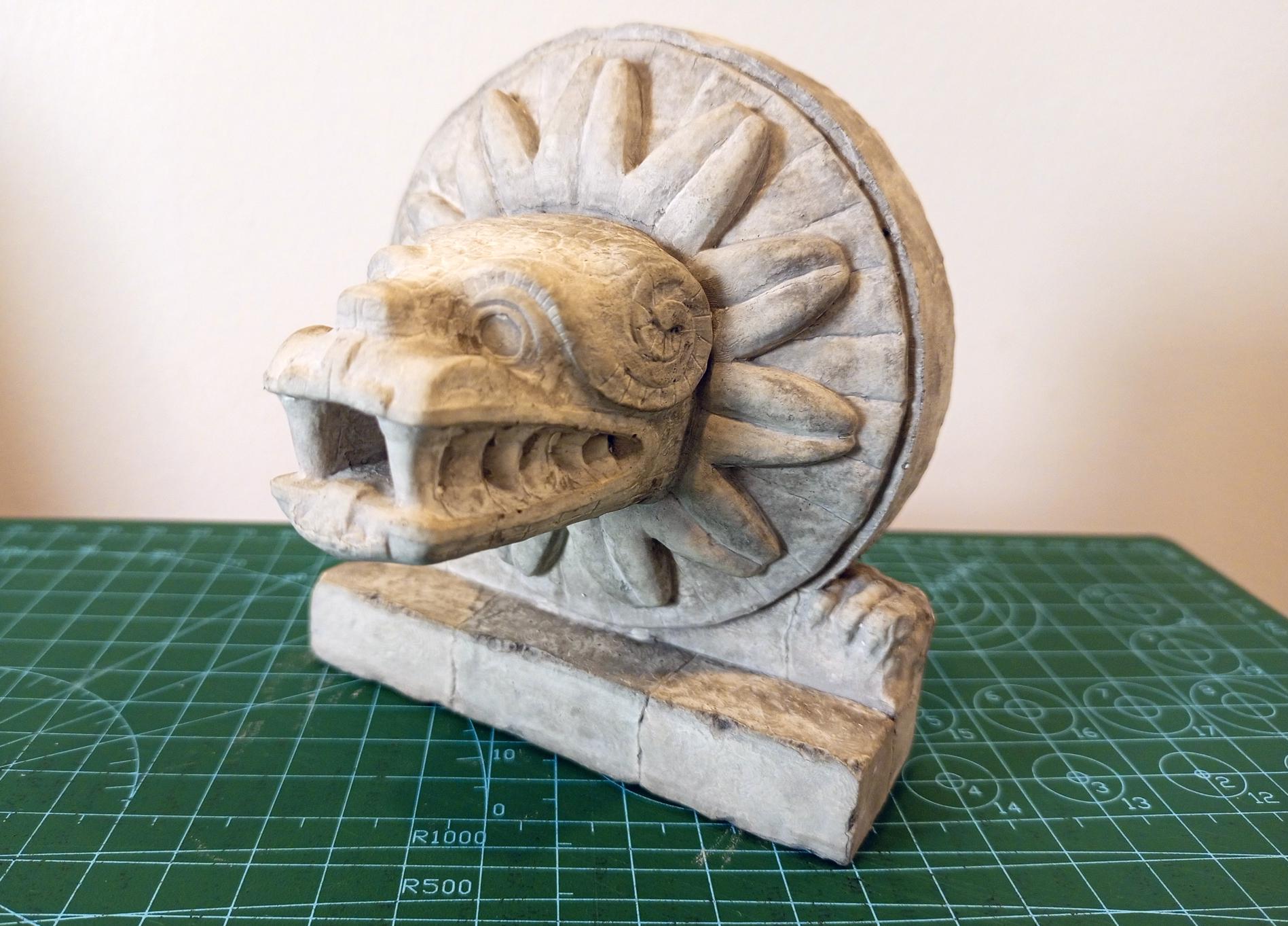 Aztec Quetzalcoatl Statue: Cement Feathered Serpent Sculpture - Etsy