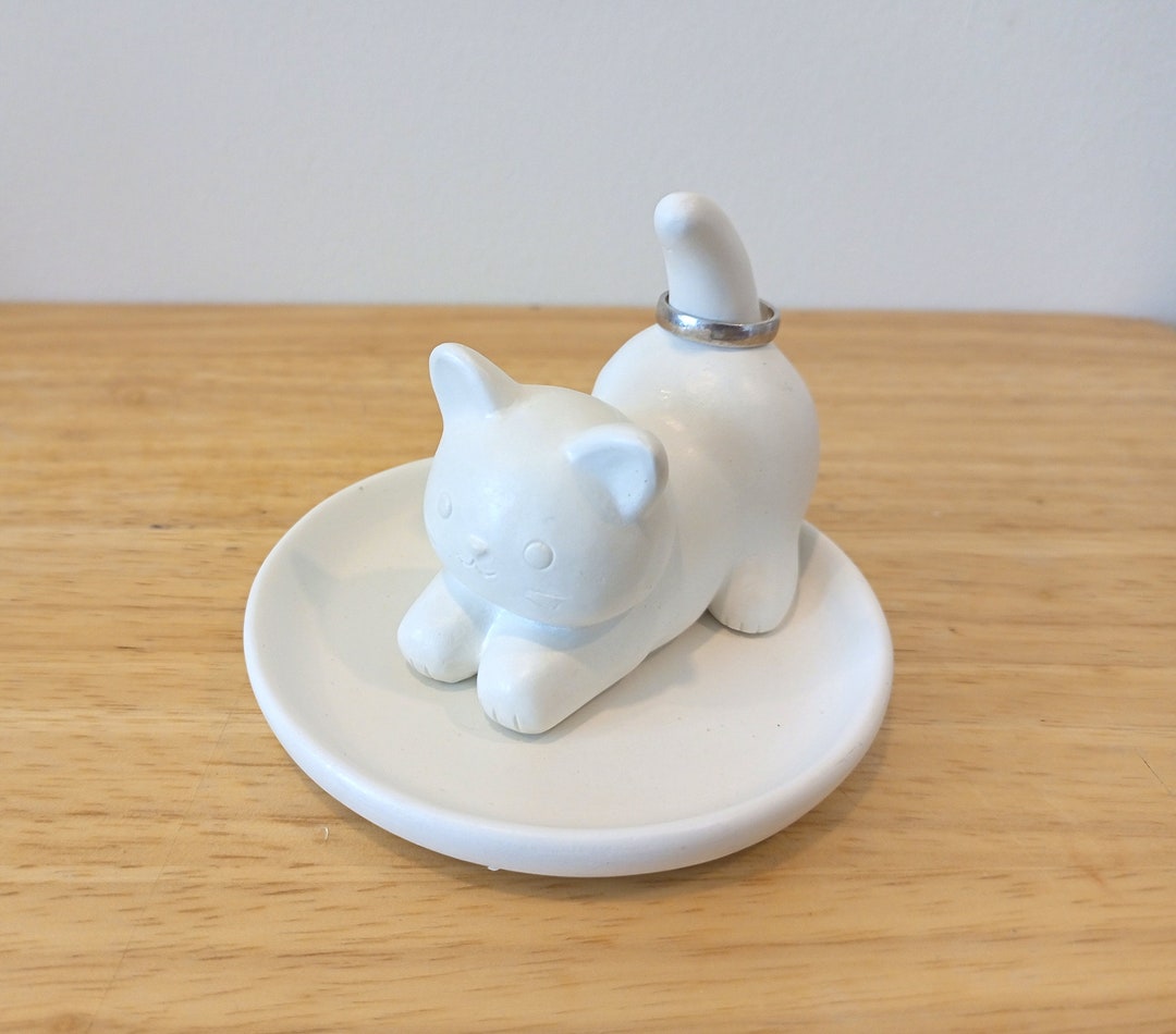 Stretching Cat Ring Holder, Cat Tail Ring Holder, Kitty Cat Ring Holder ...