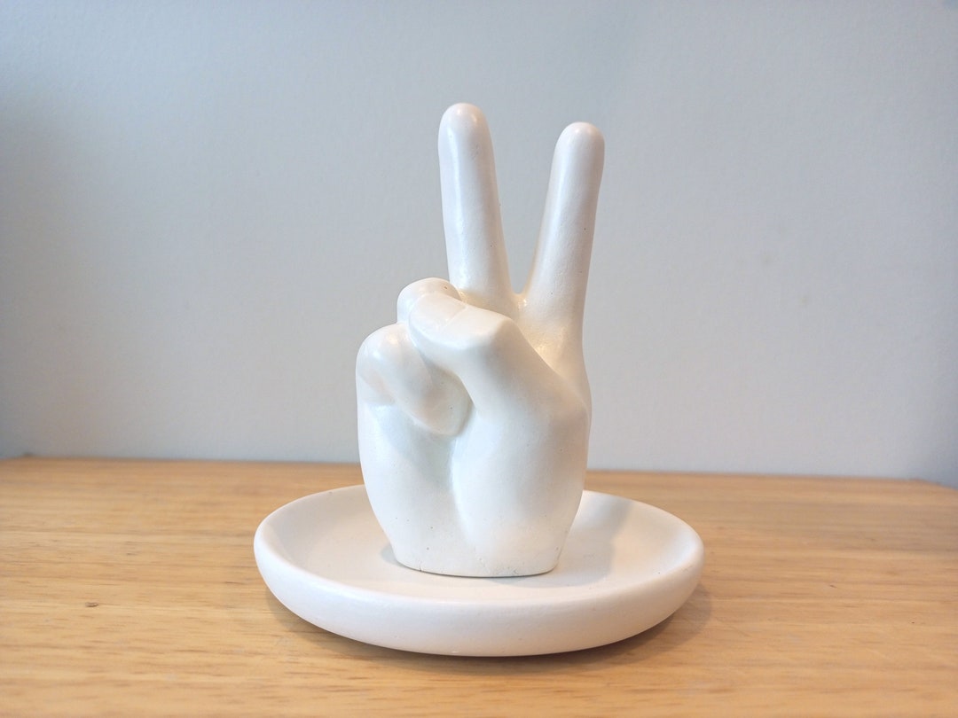 Peace Sign Fingers Ring Holder, Peace & Victory Sign, Engagement ...