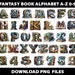 Fantasy Book Letters Alphabet Numbers Cliparts Bundle Sublimation PNG ...