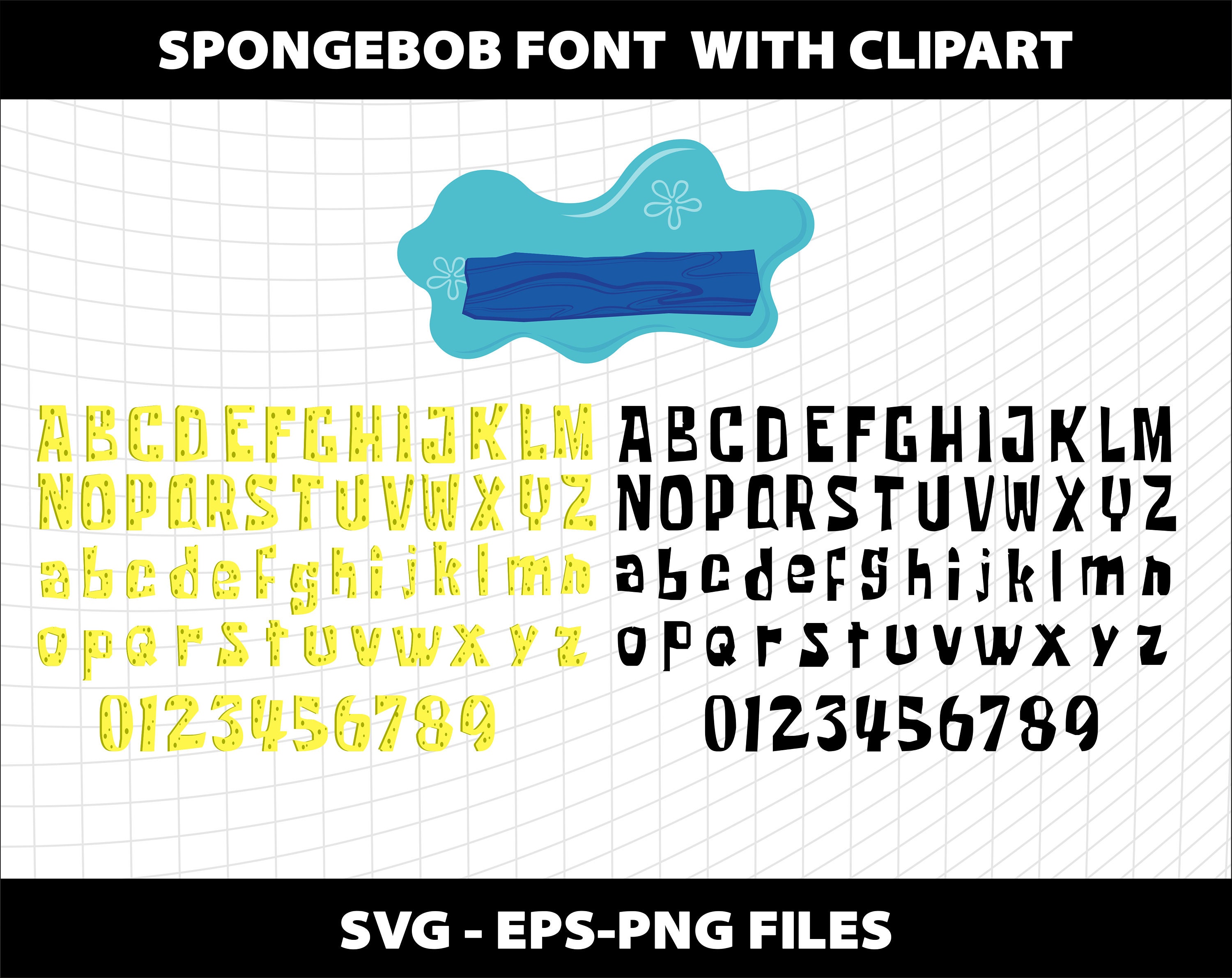 Sponge Alphabet Font Letters Svg Sponge Birthday Number 1 2 3 - Etsy ...