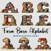 Farm Barn House Letters Alphabet Cliparts Watercolor Sublimation PNG ...