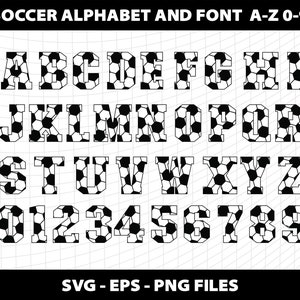 Soccer Sports Alphabet Font Letters Svg Soccer College Varsity Bundle ...