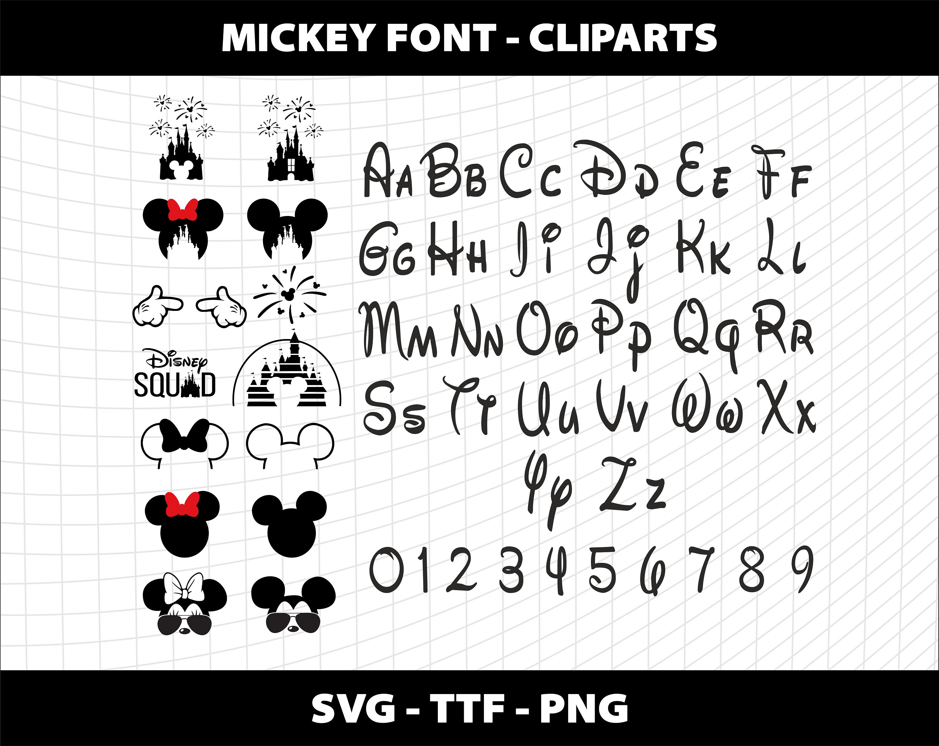 Mickey Mouse Font Cliparts Svg Ttf Alphabet Font Letters - Etsy Canada