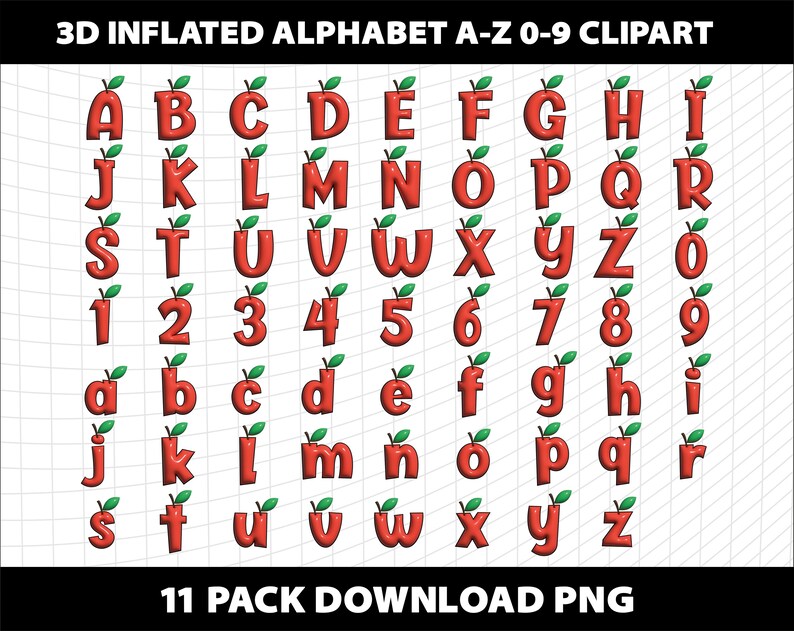 3d Inflated Puffy Back to School Teacher Letters Alphabet Numbers ...