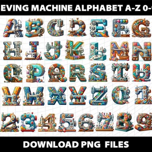 Sewing Machine Cliparts Alphabet Letters Watercolor Quilting Tailor ...