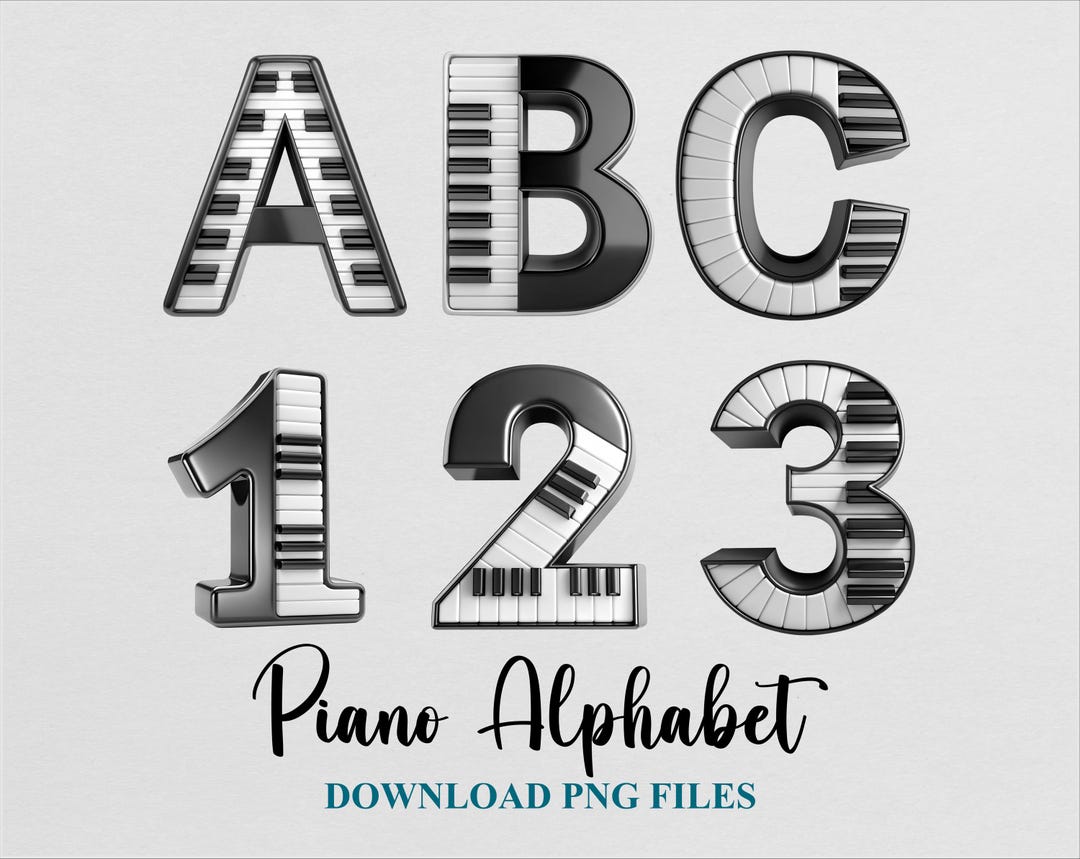Piano Musical Instruments Alphabet Letters Clipart Music Sublimation ...