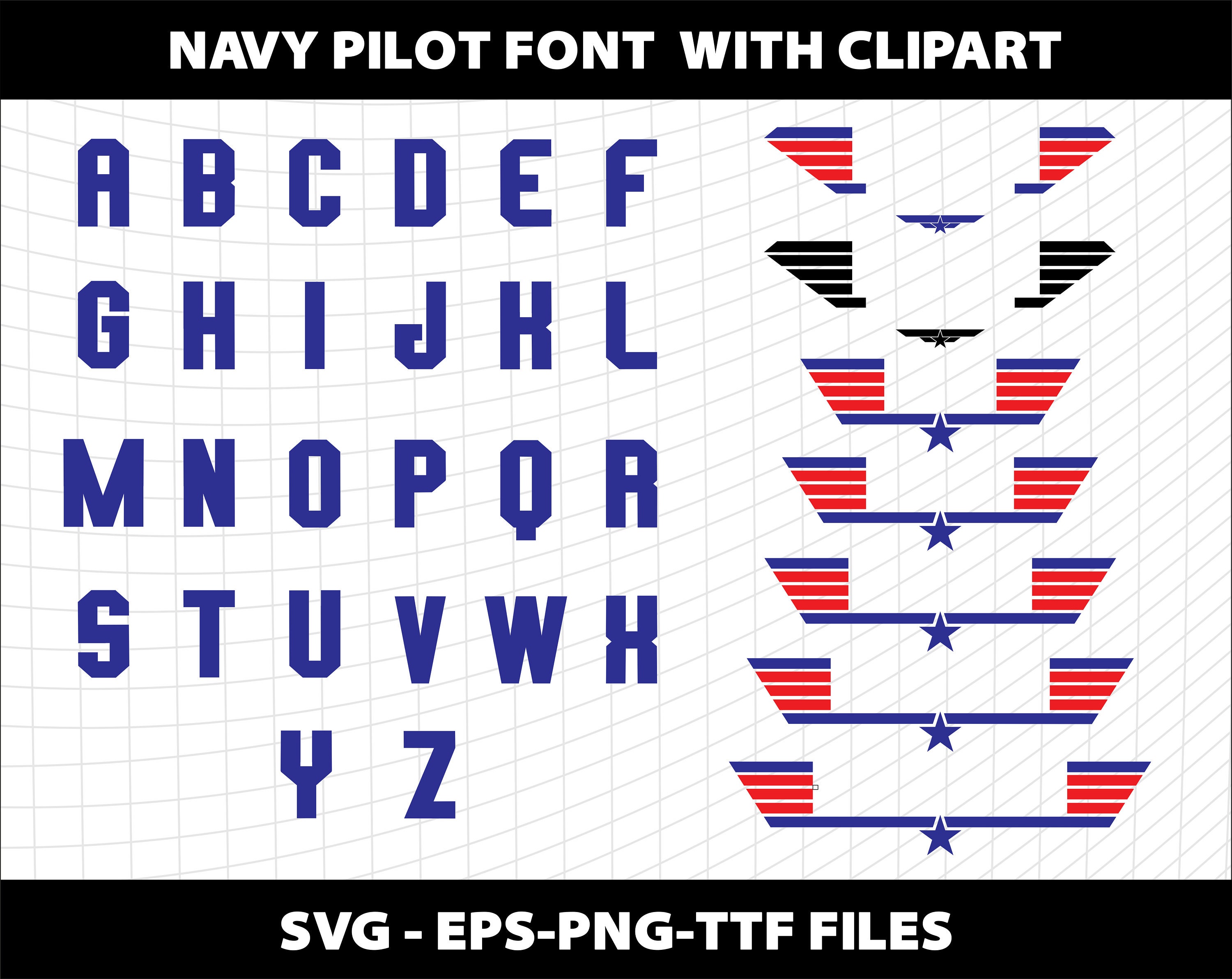 Fighter Pilot Alphabet Font Letters Svg Navy Strike Pilot - Etsy UK