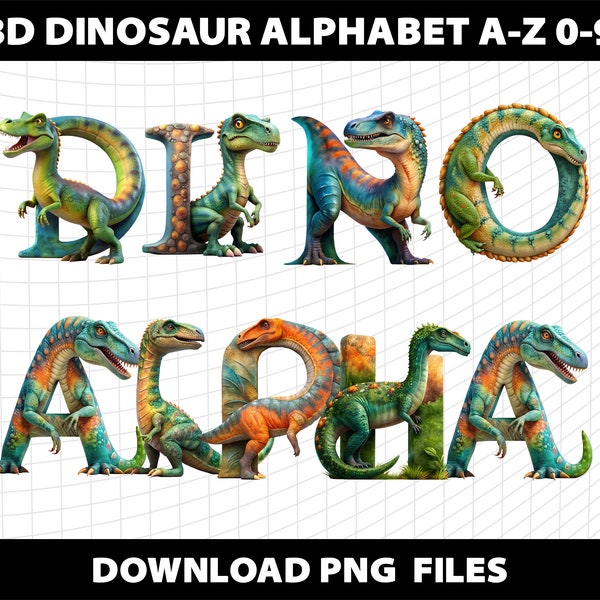 Dinosaur Letters - Etsy