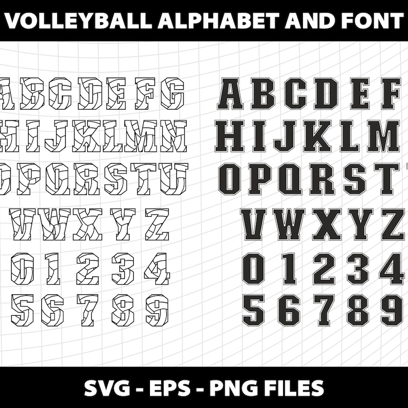 Volleyball Font - Etsy