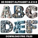 3d Robot Letters Alphabet Numbers Preschool Kindergarten Bundle PNG ...