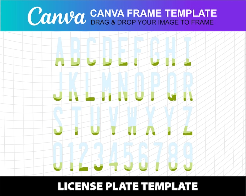 Canva License Plate Clipart Alphabet Letters Font Template Canva Photo ...