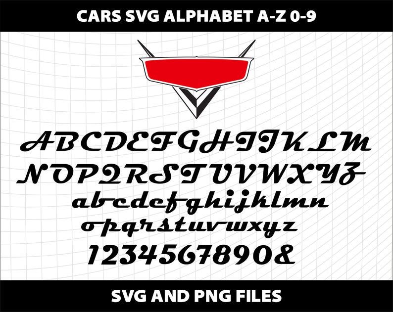 Cars Alphabet Font Letters Svg Cars Birthday Number 1 2 3 4 5 - Etsy ...