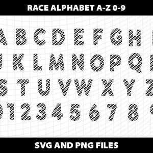 Car Race Road Checkered Flag Font Alphabet Letters Svg Car Race Road ...