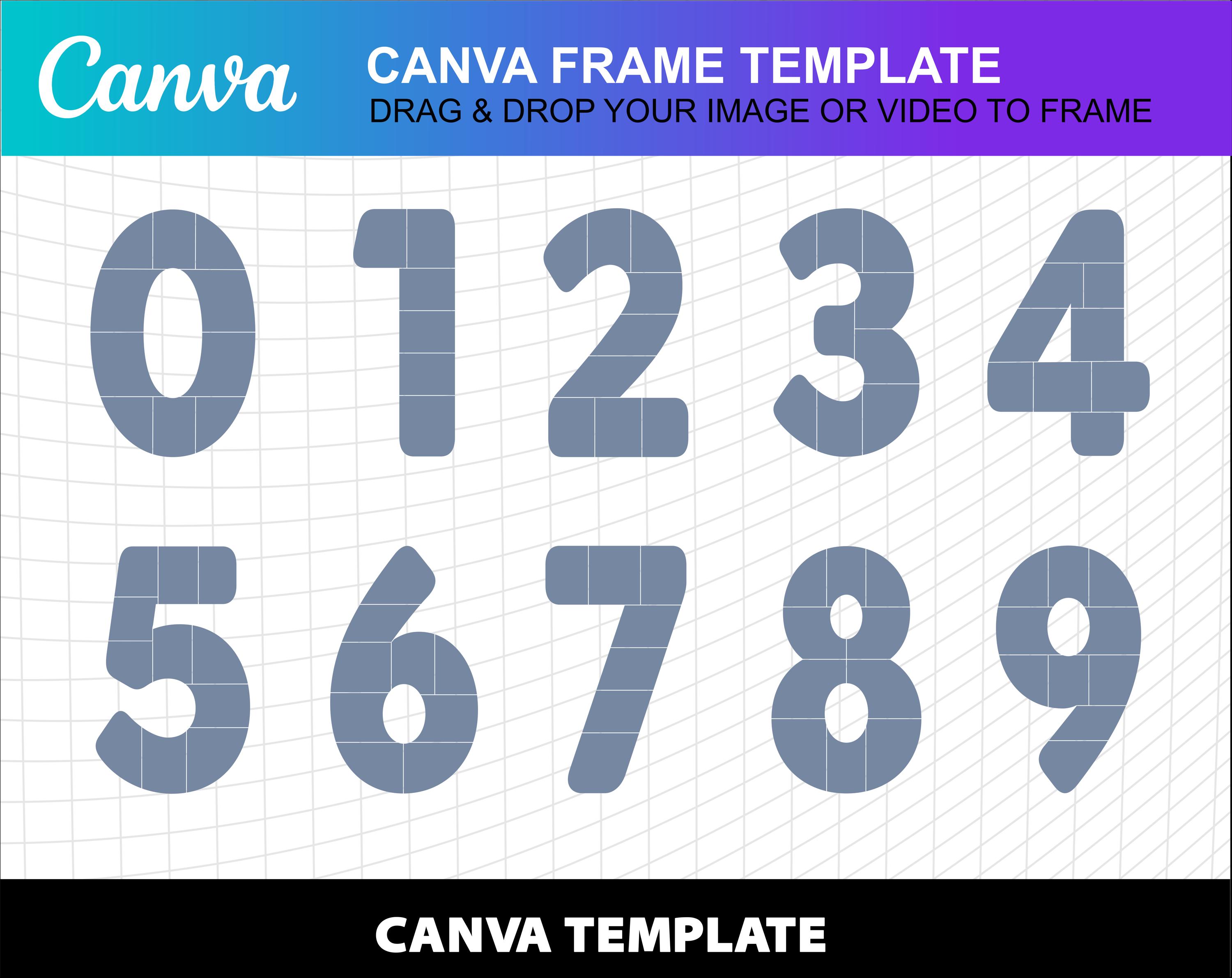 Alphabet Photo Collage Canva Frame Template A-Z Birthday Aniversary ...