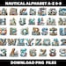 Nautical Sailing Letters Alphabet Numbers Cliparts Bundle Sublimation ...