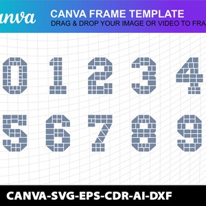 Photo Collage Number Canva Frame Template Full Editable Canva - Svg ...