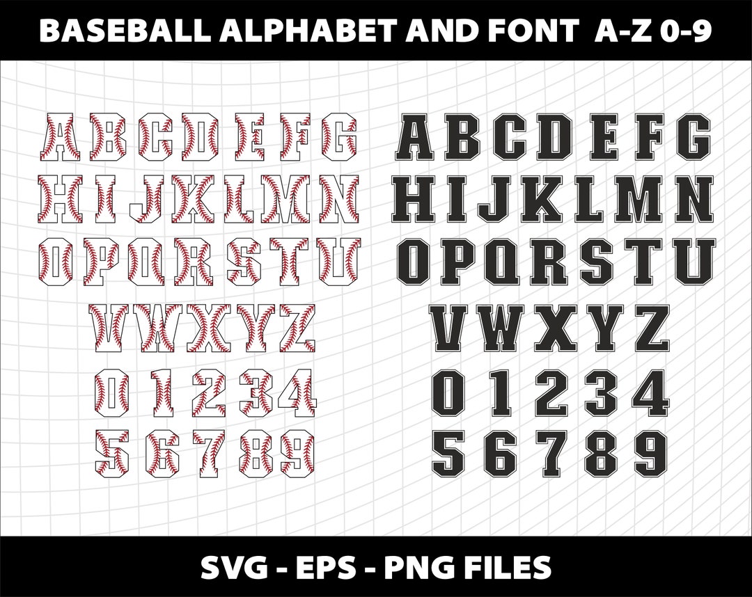 Baseball Sports Alphabet Font Letters Svg Baseball College Varsity ...