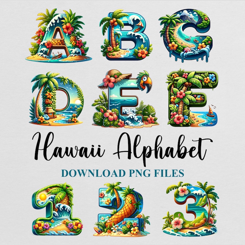 Hawaii Alphabet Letters - Etsy