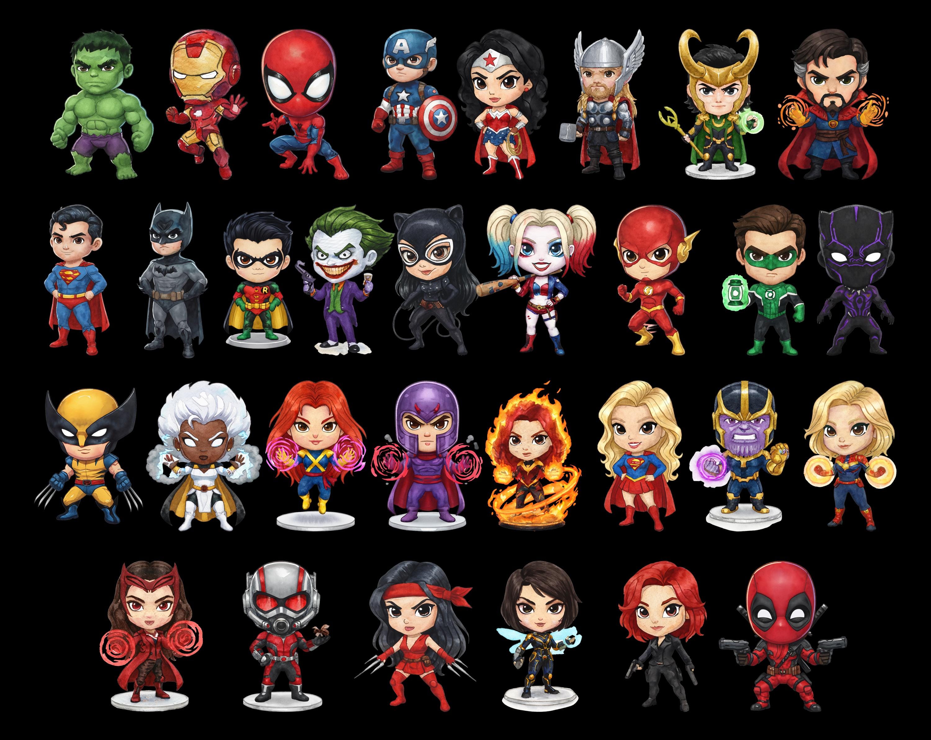 Watercolor Superhero Cliparts Bundle Baby Kids Template T-shirt Cup ...