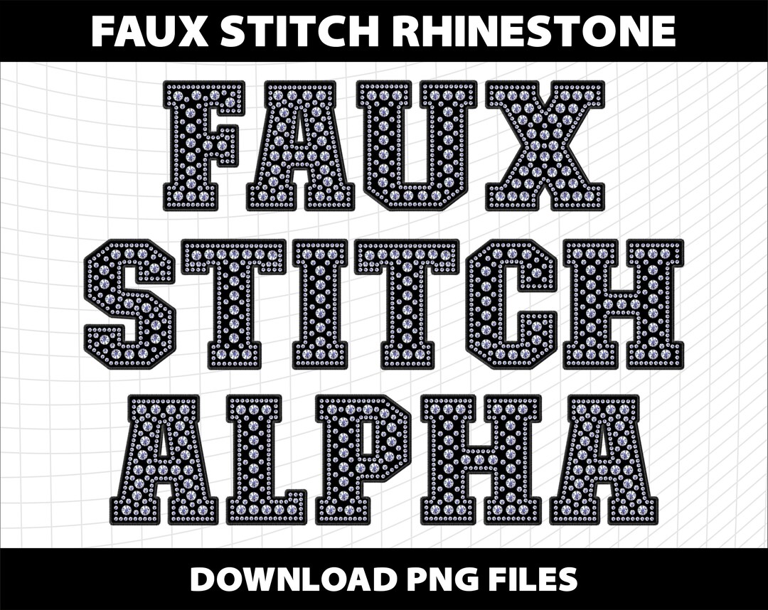 Faux Rhinestone Stitch Embroidery Template Letters Alphabet Numbers PNG ...