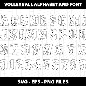 Volleyball Sports Alphabet Font Letters Svg Volleyball College Varsity ...