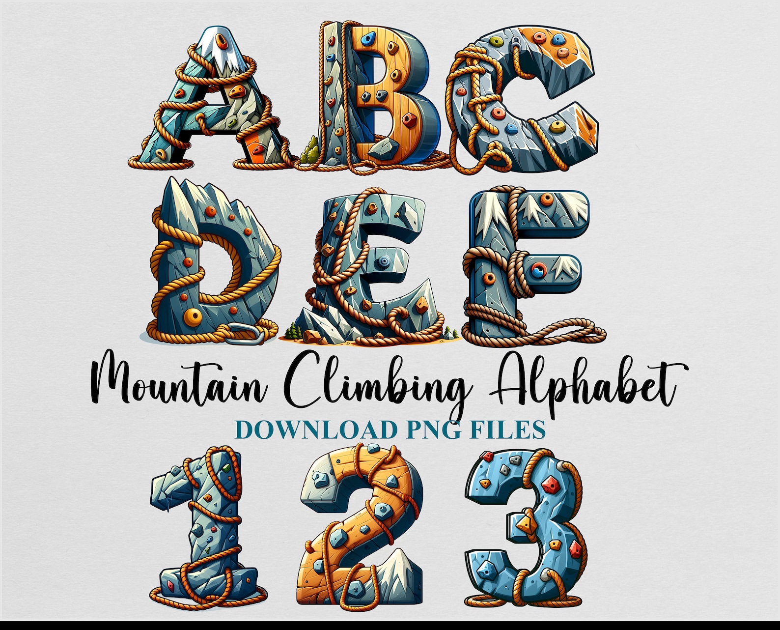 Montain Climbing Letters Alphabet Cliparts Font Montain Climbing Day ...