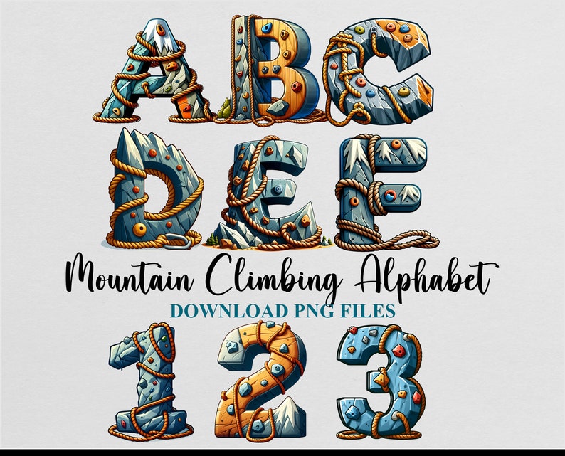 Montain Climbing Letters Alphabet Cliparts Font Montain Climbing Day ...