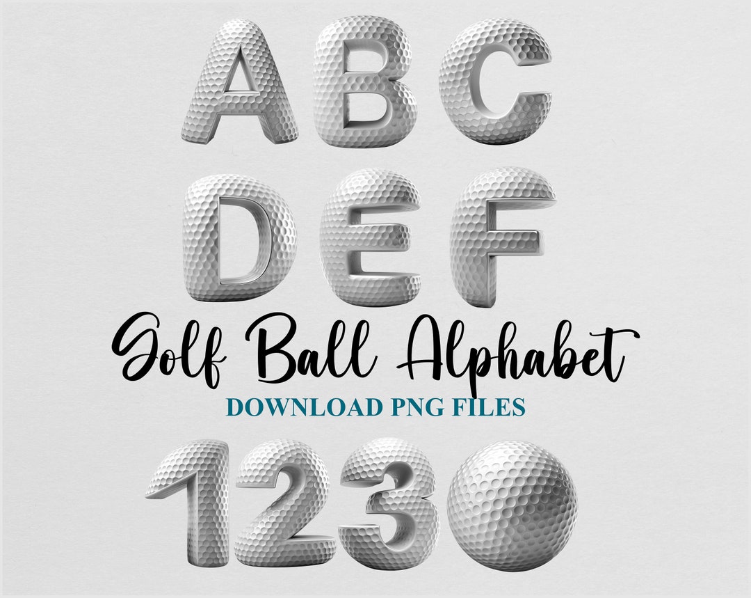 Golf Alphabet Letters Sports Cliparts Sublimation PNG Doodle Design Download Instant Digital ...
