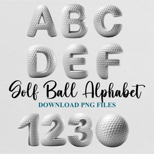 Golf Alphabet Letters Sports Cliparts Sublimation PNG Doodle Design ...