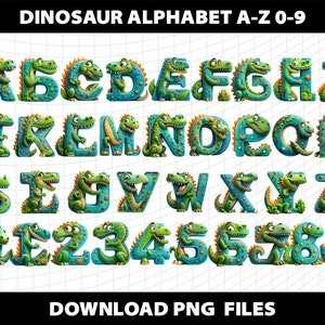 Cute Dinosaur Letters Alphabet Numbers Preschool Kindergarten Bundle ...