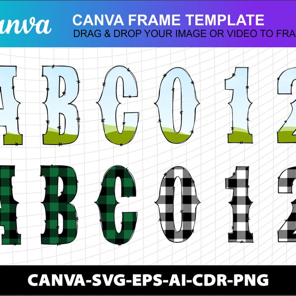 Western Canva Fill In Letters Etsy