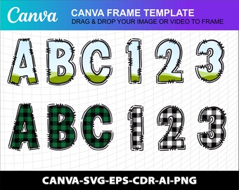 Half Alphabet Font Letters Blank Transparent Canva Frame - Etsy