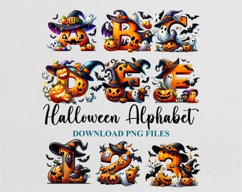 Fantasy Book Letters Alphabet Numbers Cliparts Bundle Sublimation PNG ...