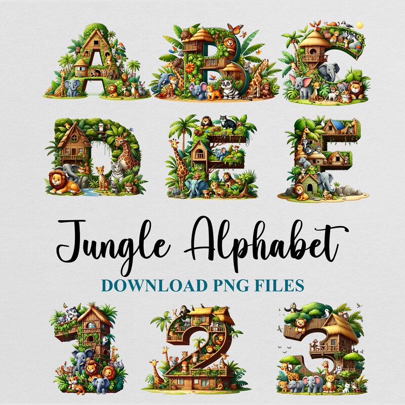 Jungle Letters - Etsy