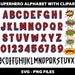 Camp Forest Outdoor Letters Alphabet Numbers Watercolor Clipart Bundle ...